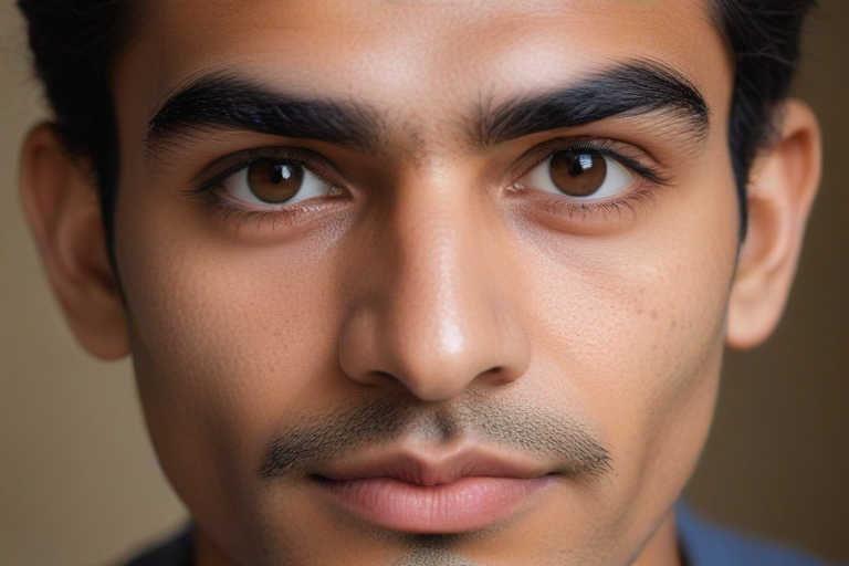indian man with extremely thick eyebrows