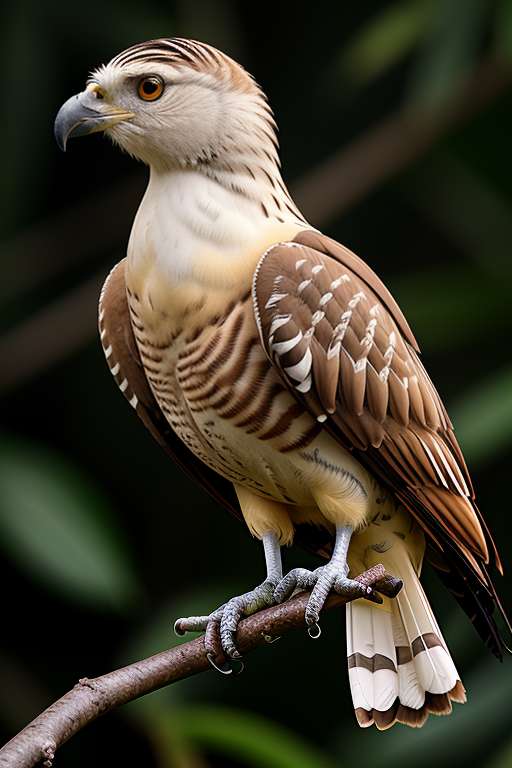 A Stunning Close-Up of a Beautiful Hawk Perched on a Branch.
