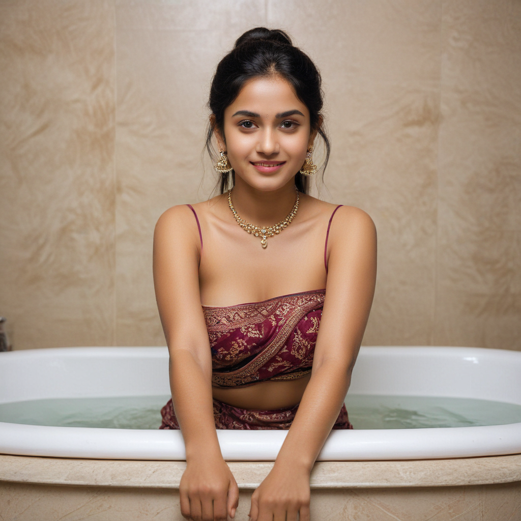 Indian Traditional girl, bath, shooting, full pose