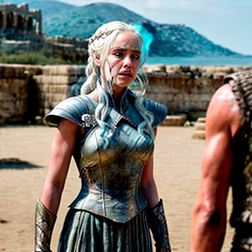 Daenerys Targaryen as an amazon warrior in ancient athens