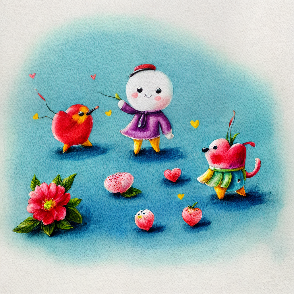 Great Joyful Cute Cartoon (Best Gorgeous, Beautiful Fine Art of love)