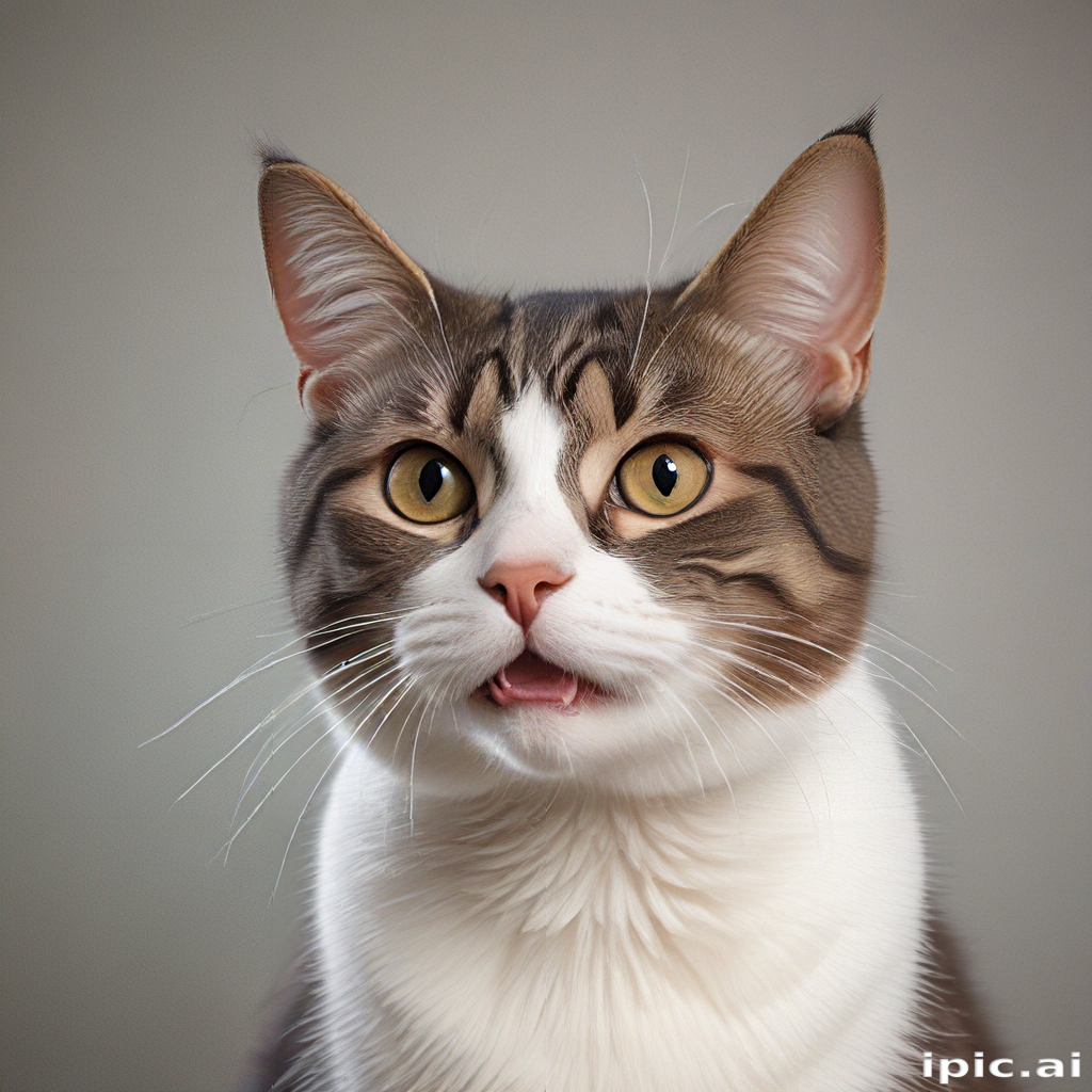 Curious Cat with Striking Features and Engaging Expression in Close-Up