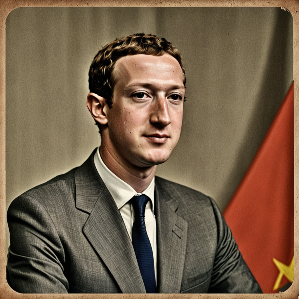 Mark Zuckerberg Ginsburg CCCP soviet style propaganda poster