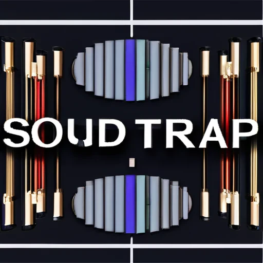 Colorful Sound Trap Design Featuring Vibrant Bars and Shapes in Harmony