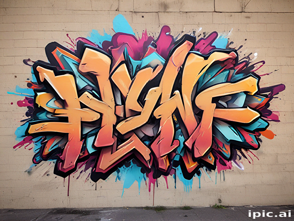 Vibrant Street Art Featuring Bold Graffiti Letters with Colorful ...