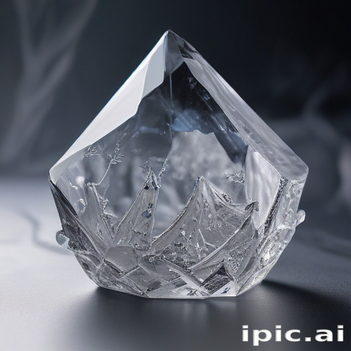 Intricately Carved Crystal Figurine Reflecting Light with Elegant ...