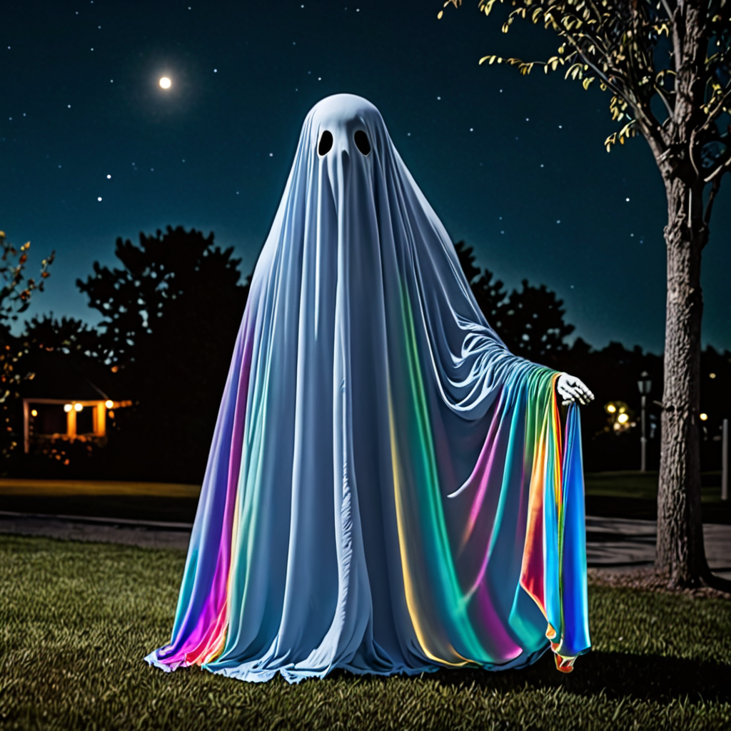 rainbow ghost at night