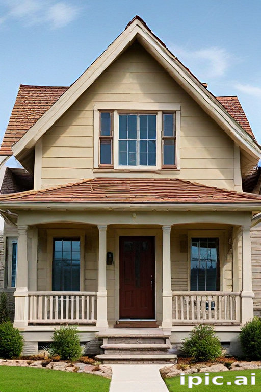 Charming Two-Story House with a Welcoming Porch and Beautiful Architecture.