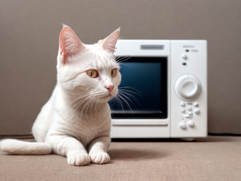 white cat Watching tv