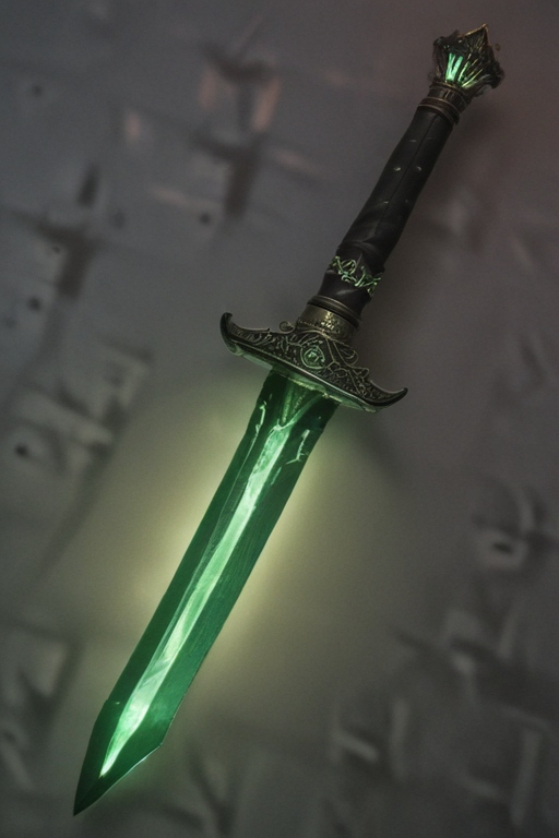 Sword glowing green