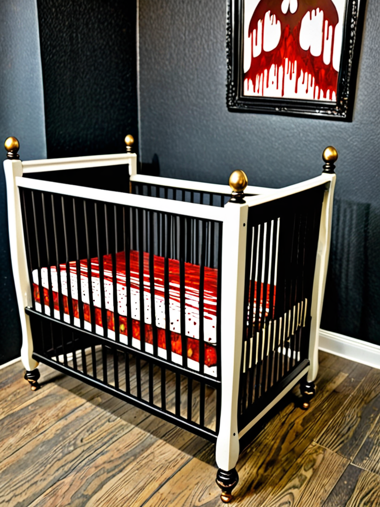 gothic baby crib dripping blood