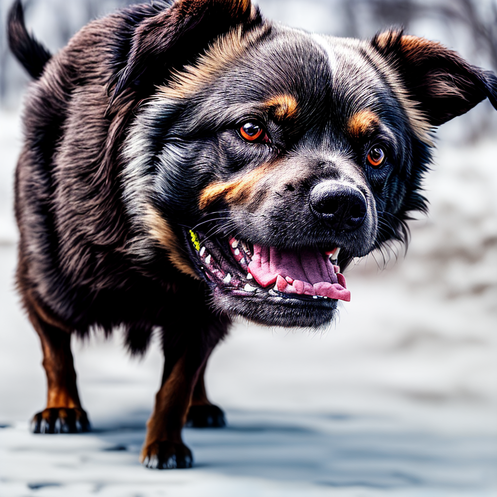 Realistic image of angry dog