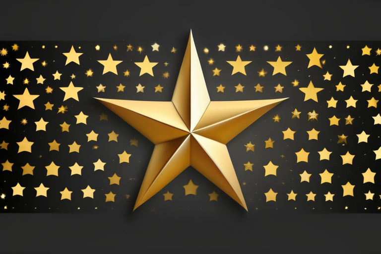 Shimmering Golden Star Surrounded by a Dazzling Array of Stars