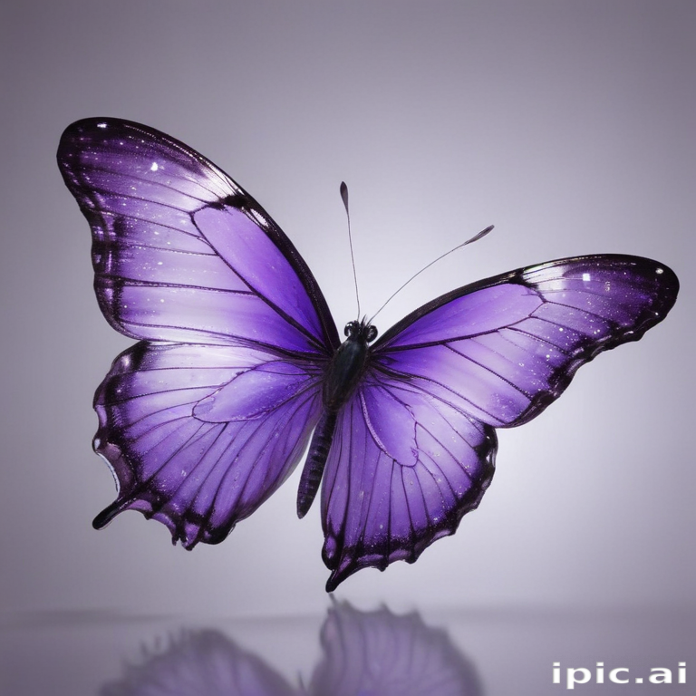 A Beautiful Purple Butterfly with Delicate Wings Gliding Through the Air.