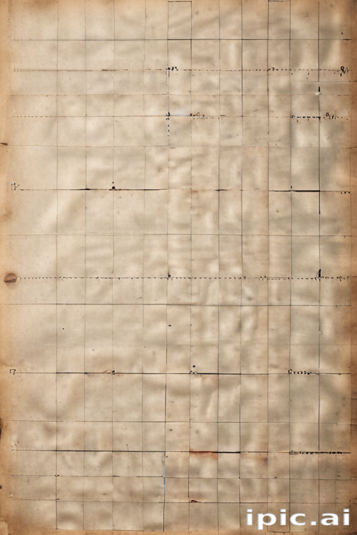 Old Manuscript Page Featuring Grid Lines and Faint Annotations for Mapping