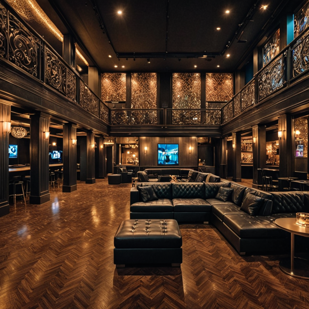 an enormous, two stories, open floor nightclub