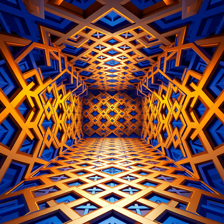 Intricate Geometric Patterns Create a Mesmerizing Three-Dimensional Space