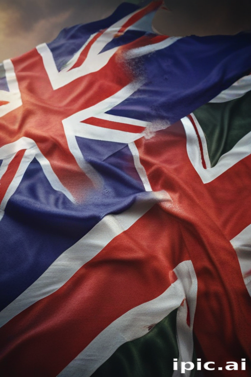 Union Jack Flag Draped Elegantly with Rich Colors and Textures