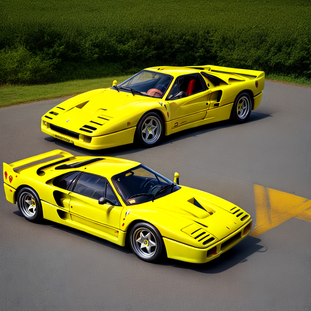 Ferrari f40 rally cor amarelo