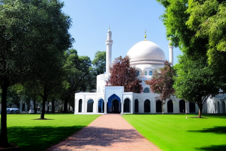 mosque in british architect victorian outdoors, urban street trees ...