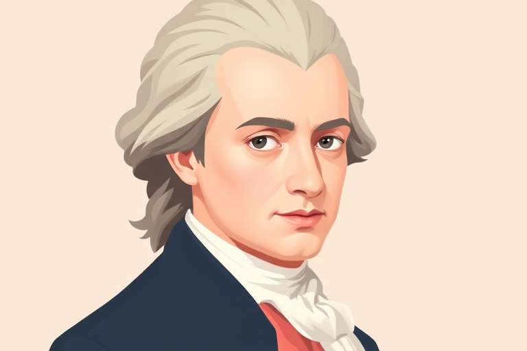 Portrait of a Distinguished Classical Composer with Elegant Hair and Attire