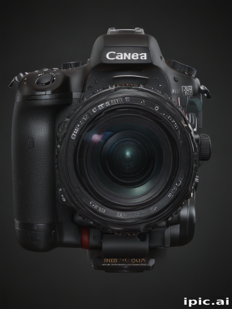 High-Quality DSLR Camera with a Large Lens and Detailed Features