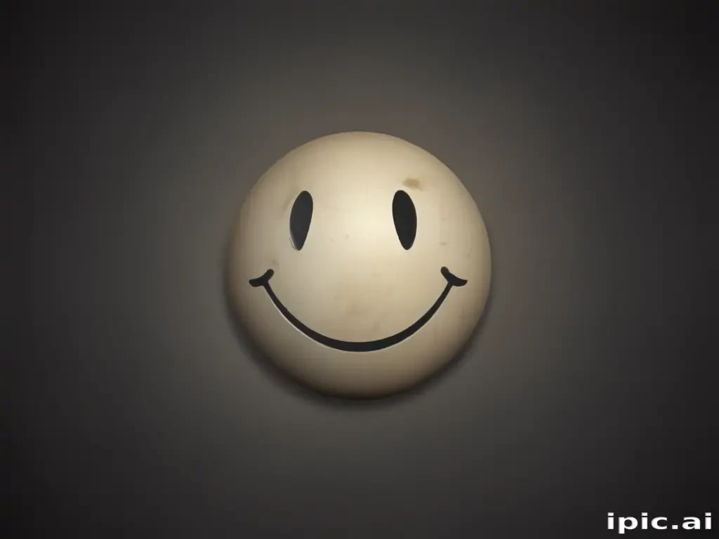 A Cheerful Smiley Face Light Fixture Brightening Up a Dark Room.