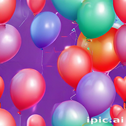 A Vibrant Collection of Colorful Balloons Floating Against a Purple Background.