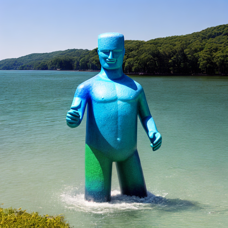 man figure made of water
