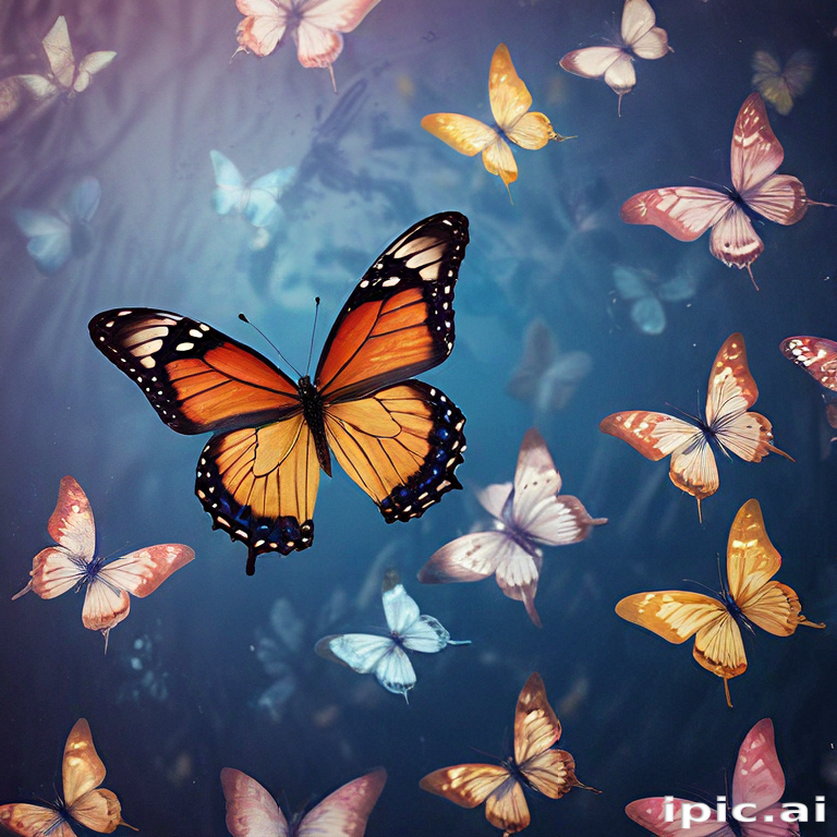 Mesmerizing Display of Colorful Butterflies Dancing in a Dreamy Atmosphere