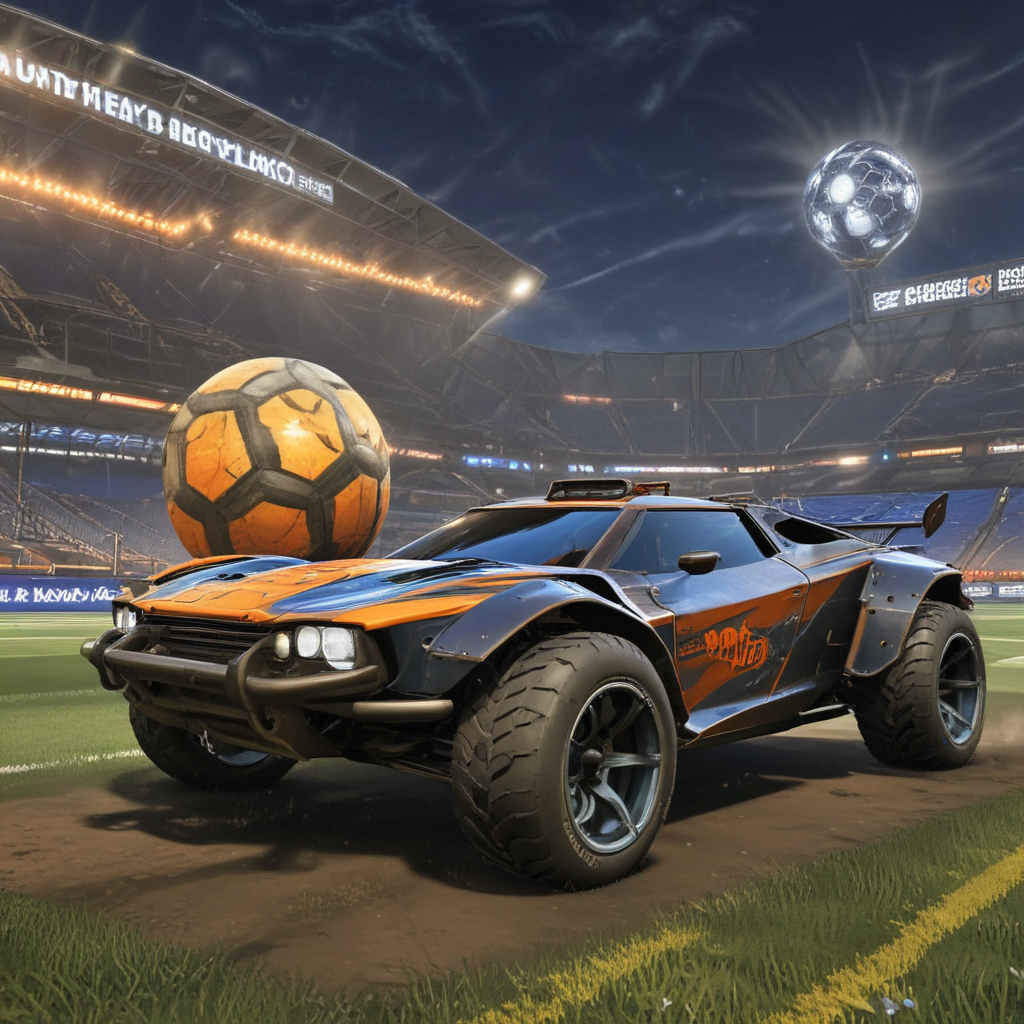 Rocket League with car and ball
