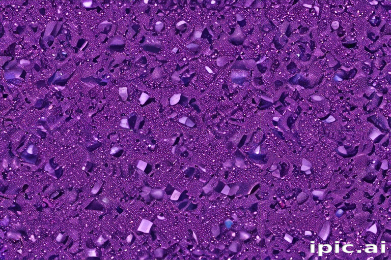 Vibrant Purple Texture with Glimmering Droplets and Shimmering Crystals