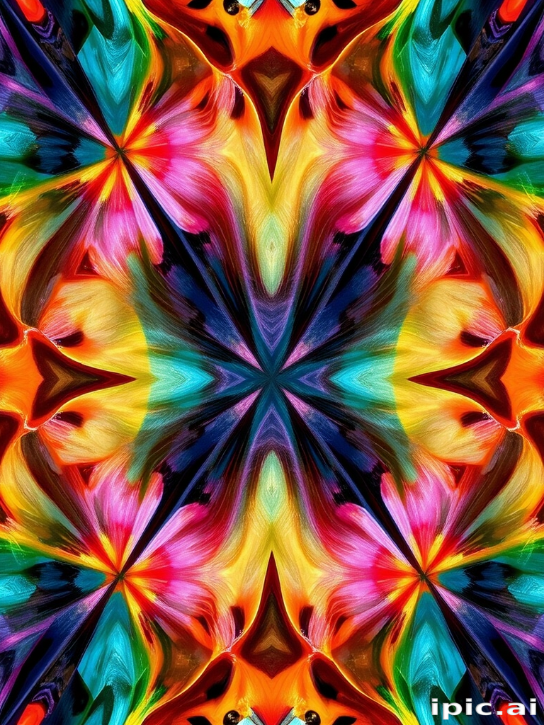Vibrant Kaleidoscope of Colors Creating a Stunning Floral Pattern Design