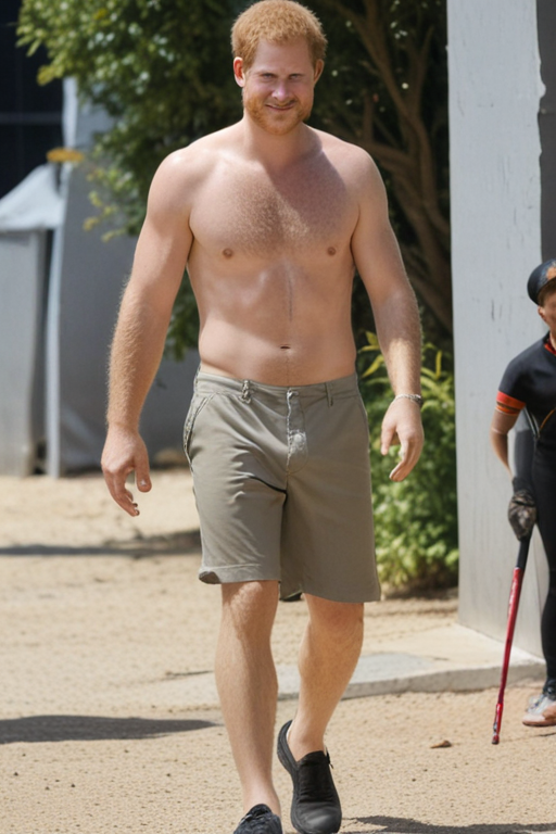 Prince Harry seethrough pantless hairy full body