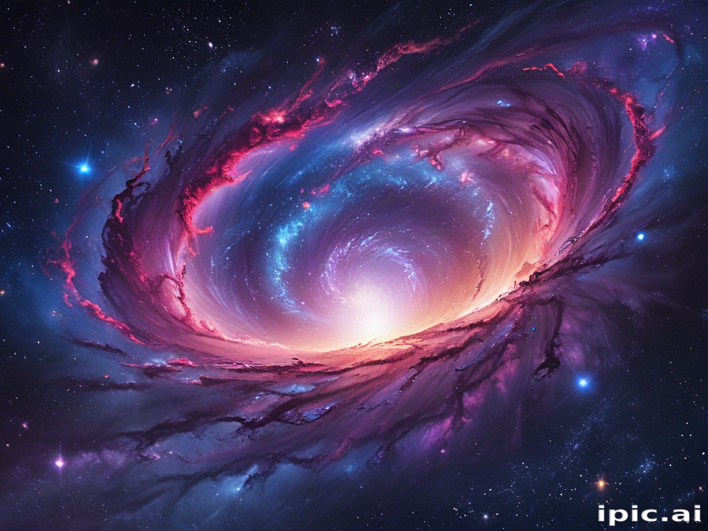 Vibrant Cosmic Swirl: A Stunning Visualization of the Universe's Beauty