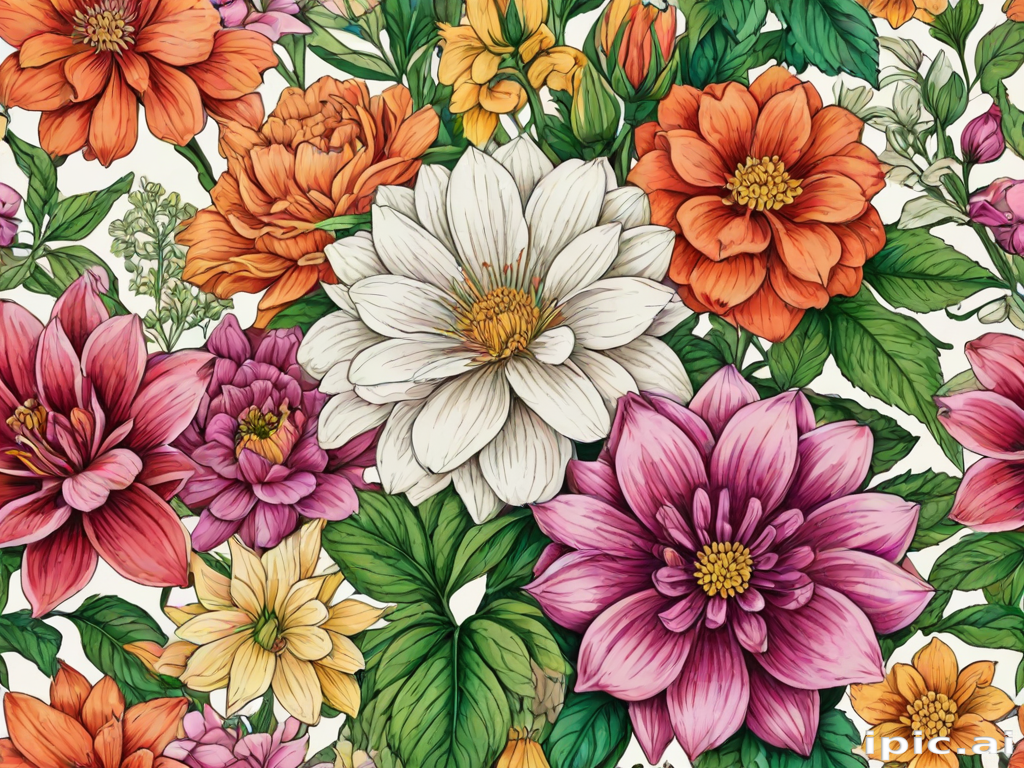 Vibrant Floral Arrangement Featuring a Variety of Colorful Blooms and ...