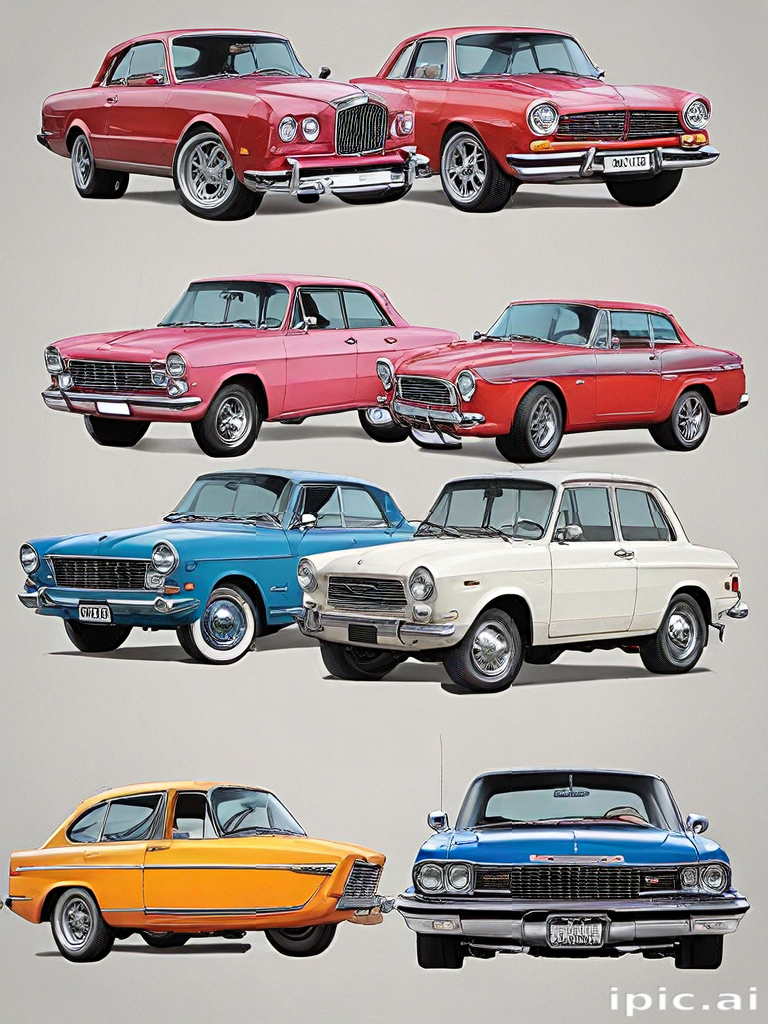 A Vintage Collection of Classic Cars Showcasing Timeless Automotive ...