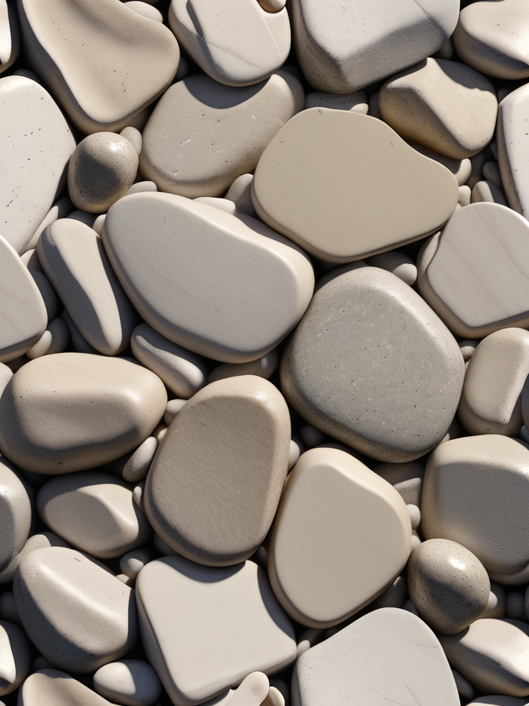 A Beautiful Collection of Smooth, Light-Colored Pebbles on a Natural ...