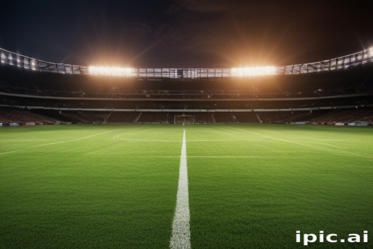 Illuminated Stadium Field Ready for an Exciting Night of Soccer Action