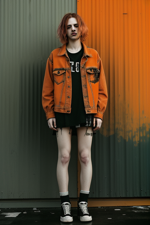 Urban Fashion Statement: A Bold Look with Vibrant Colors and Attitude