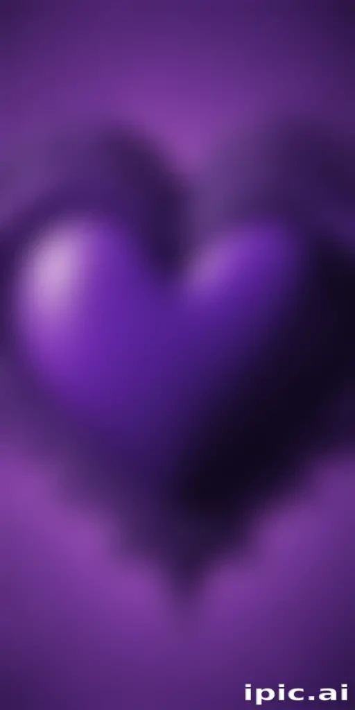 A Deep Purple Heart Symbol Set Against a Soft Gradient Background.