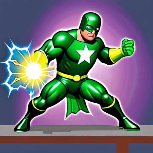 A super hero named zap man white electric powers and he fights a slime ...