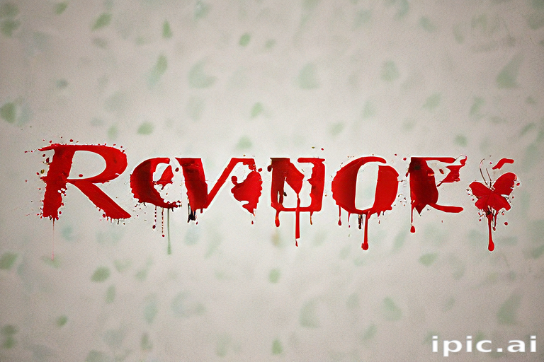 An Artistic Representation of Revenge in Bold Red Letters Dripping Blood