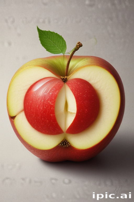 Intricate Sliced Apple Revealing Unique Patterns and Vibrant Colors Inside