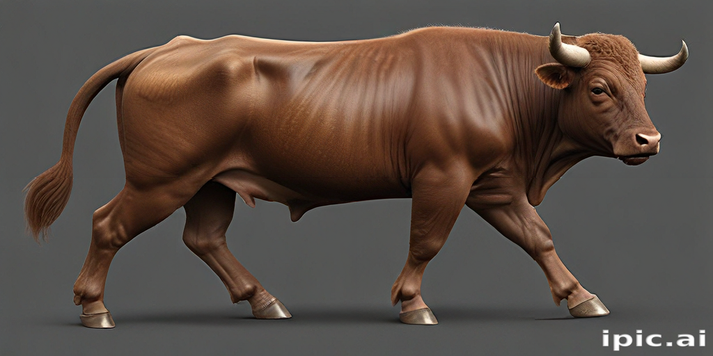 Realistic 3D Rendering of a Brown Cow Walking Gracefully on a Plain ...