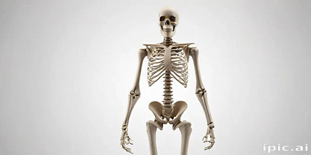 Realistic Human Skeleton Model Displayed on a Light Gray Background