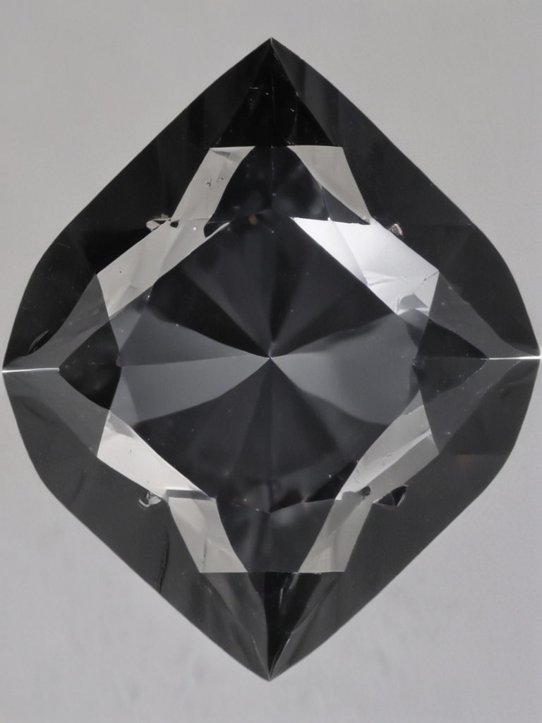 Black colored shape regular diamond with a white background that has ...