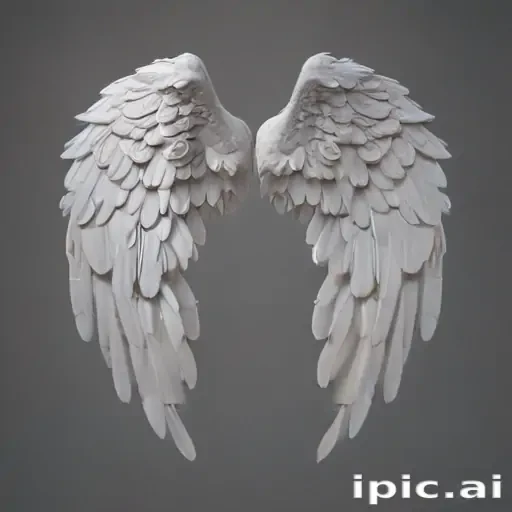 Elegant and Majestic Angel Wings Crafted from Delicate Feathers in White