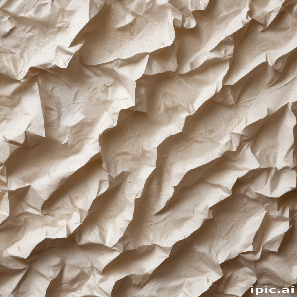 Intricate Textures of Crumpled Paper Creating a Unique Artistic Display.
