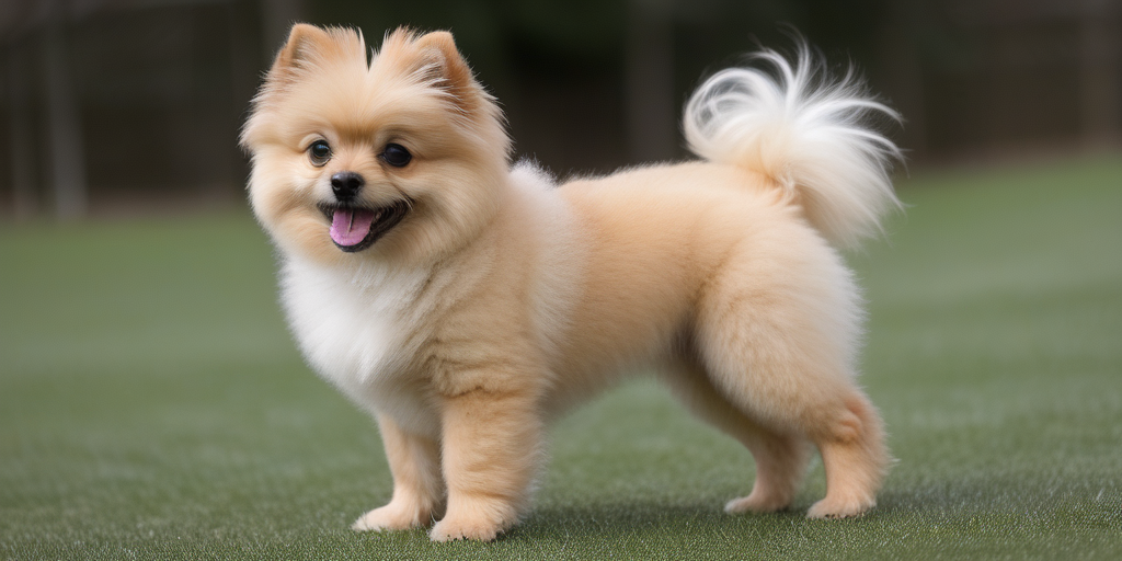 A Playful Pomeranian Dog Enjoying a Sunny Day Outdoors in Nature.